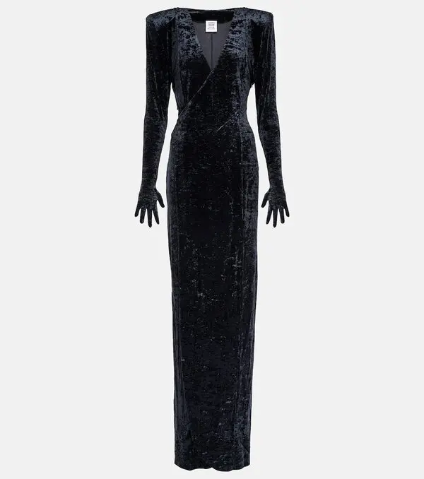 Vetements Velvet Maxi Dress - Black