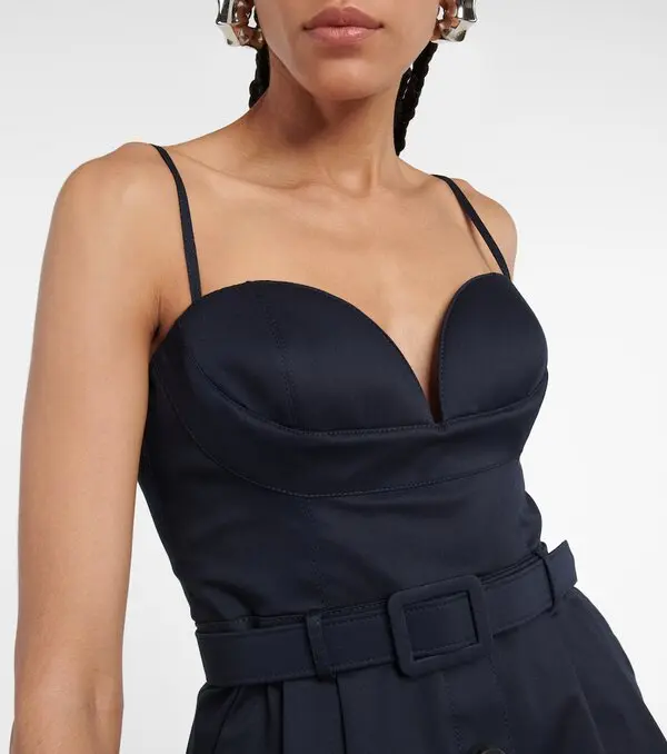 Carolina Herrera Belted Cotton-blend Midi Dress