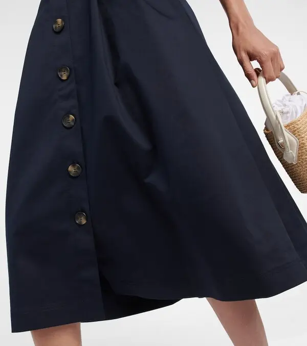 Carolina Herrera Belted Cotton-blend Midi Dress
