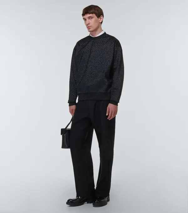 JIL SANDER Metallic Crewneck Sweater - Black