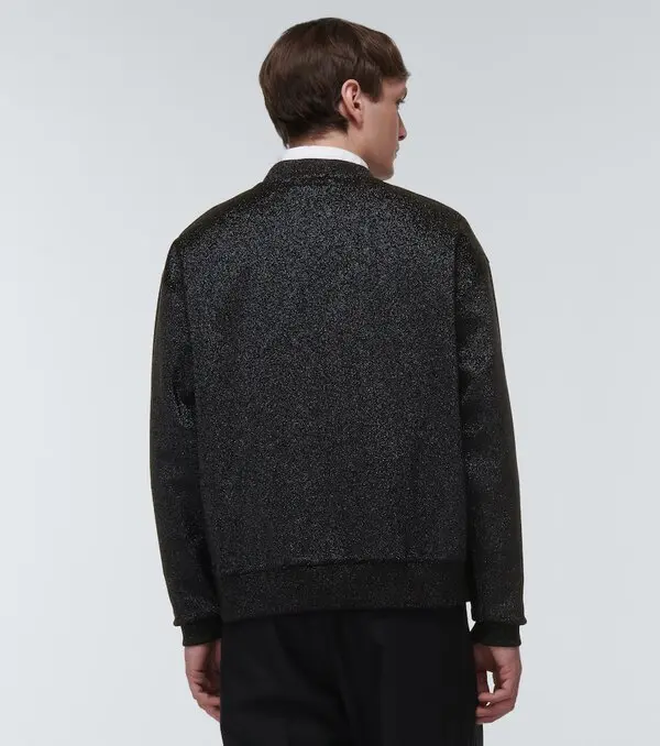 JIL SANDER Metallic Crewneck Sweater - Black