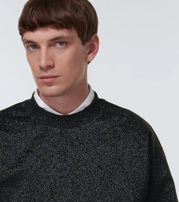 JIL SANDER Metallic Crewneck Sweater - Black