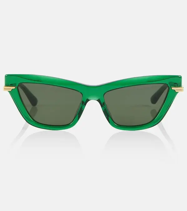 Bottega Veneta Angle Cat-eye Sunglasses - Green