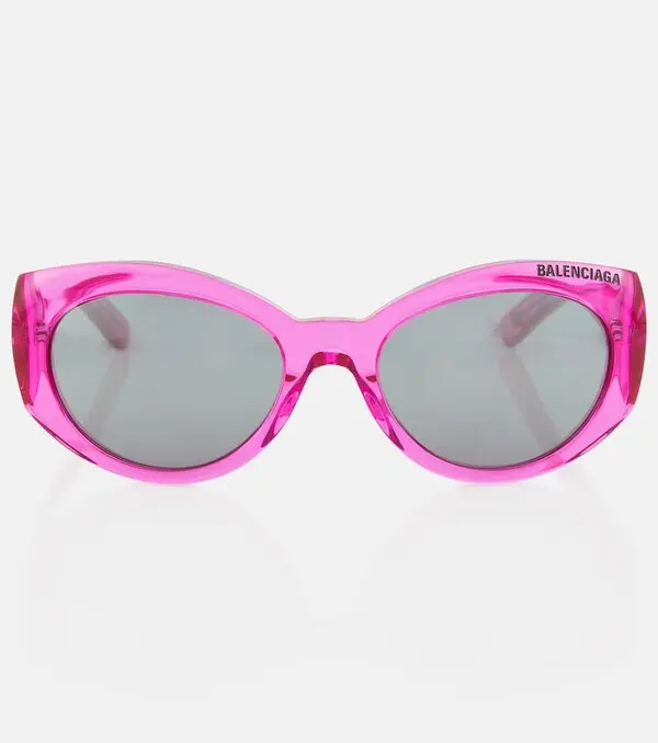 Balenciaga Everyday Logo Round Sunglasses - Pink