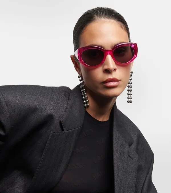 Balenciaga Everyday Logo Round Sunglasses