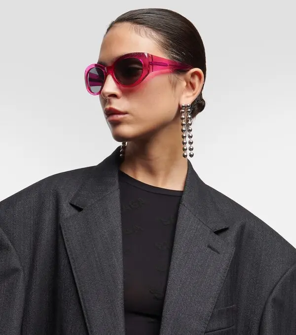 Balenciaga Everyday Logo Round Sunglasses