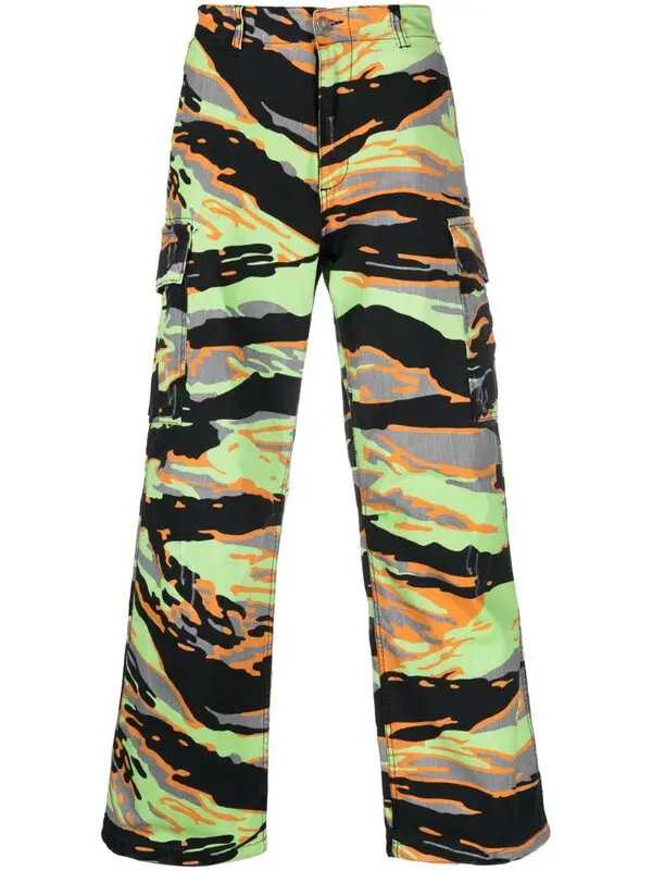 ERL Graphic-print Cargo Trousers - Green