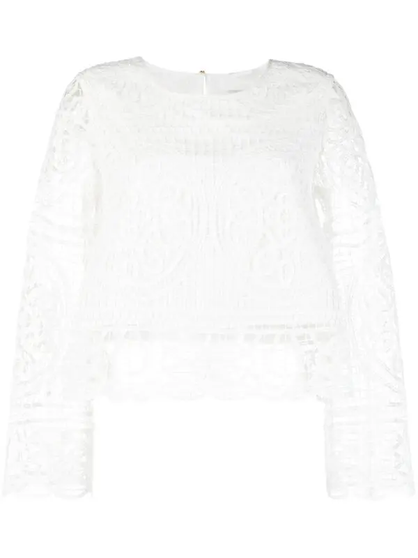 Max & Moi Guipure Lace Long-sleeve Top