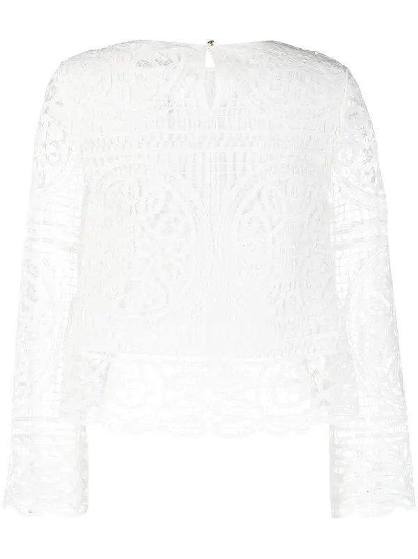 Max & Moi Guipure Lace Long-sleeve Top