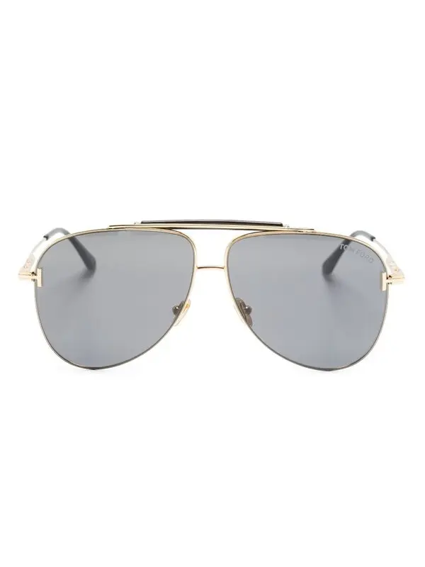 TOM FORD T-logo Pilot-frame Sunglasses