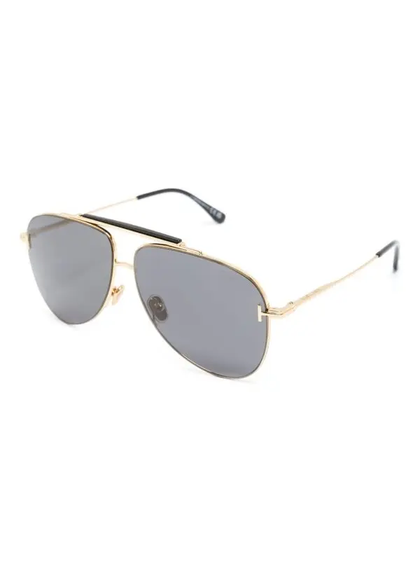 TOM FORD T-logo Pilot-frame Sunglasses