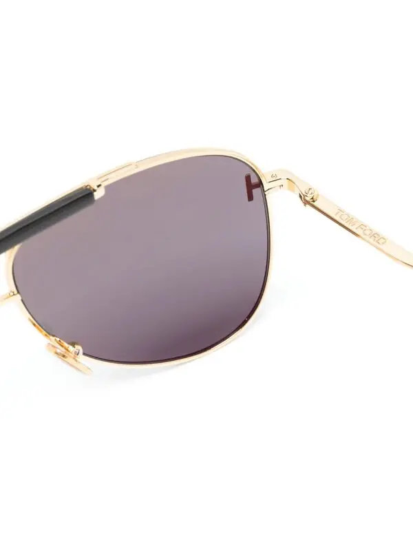 TOM FORD T-logo Pilot-frame Sunglasses
