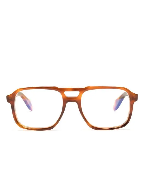 CUTLER & GROSS Tortoiseshell Rectangle-frame Glasses