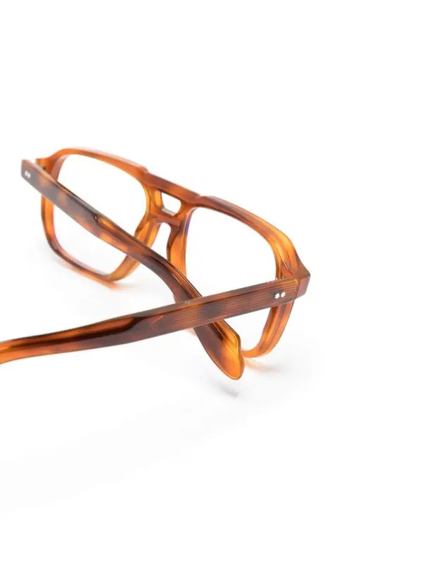 CUTLER & GROSS Tortoiseshell Rectangle-frame Glasses
