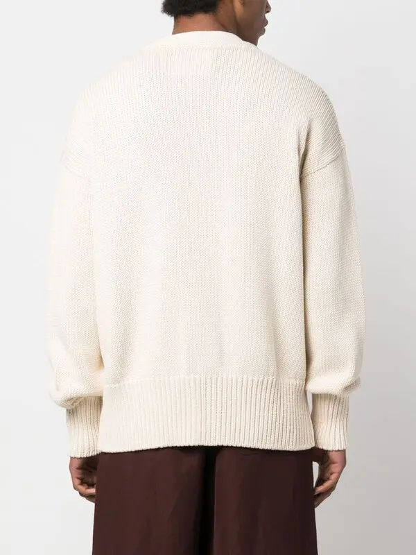 JIL SANDER Embroidered-logo Cotton Cardigan - Neutrals