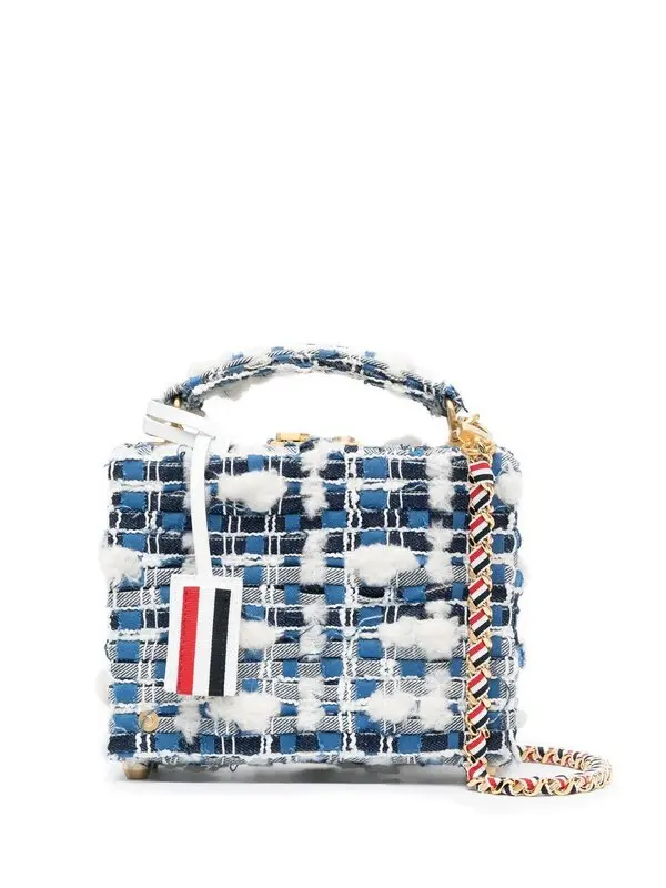 Thom Browne Mini Denim Pouf Tweed Bag