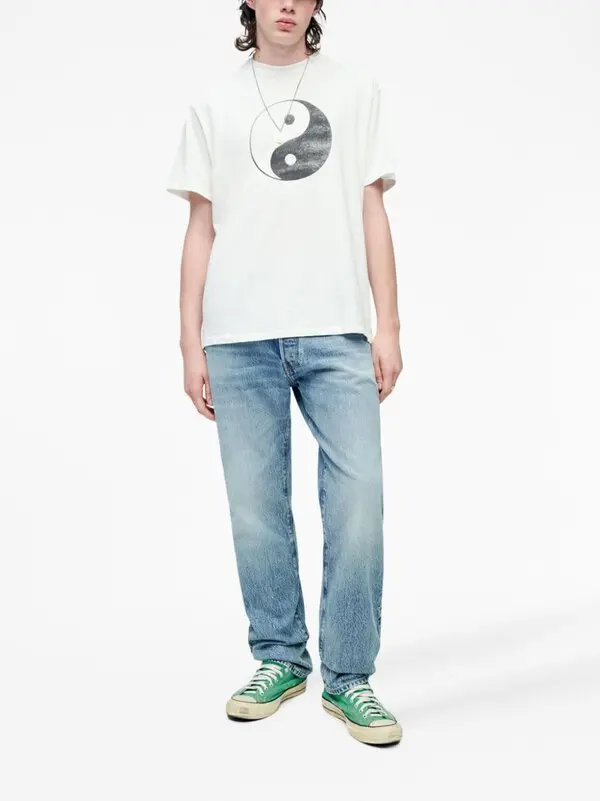 RE/DONE Ying Yang-print Cotton T-shirt
