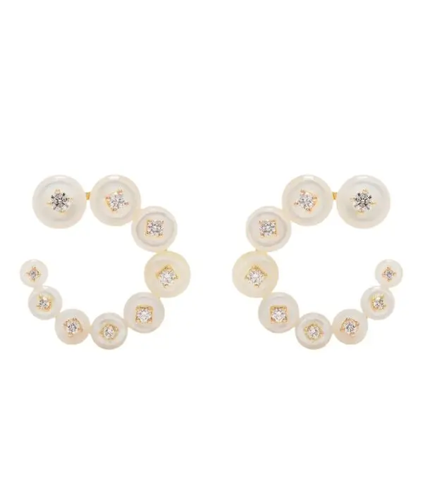 Fernando Jorge 18kt Yellow Diamond And Mother-of-pearl Earrings - Gold