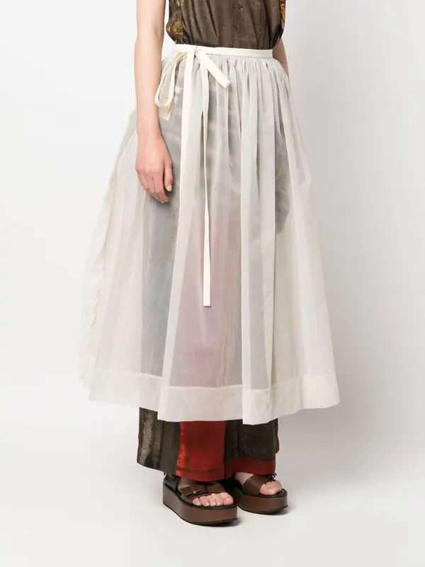 UMA WANG Semi-sheer Midi Skirt