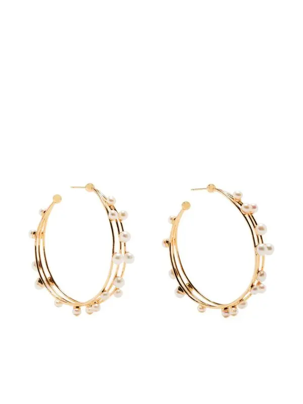 Cult Gaia Shanti Baroque Pearl Hoop Earrings - Gold