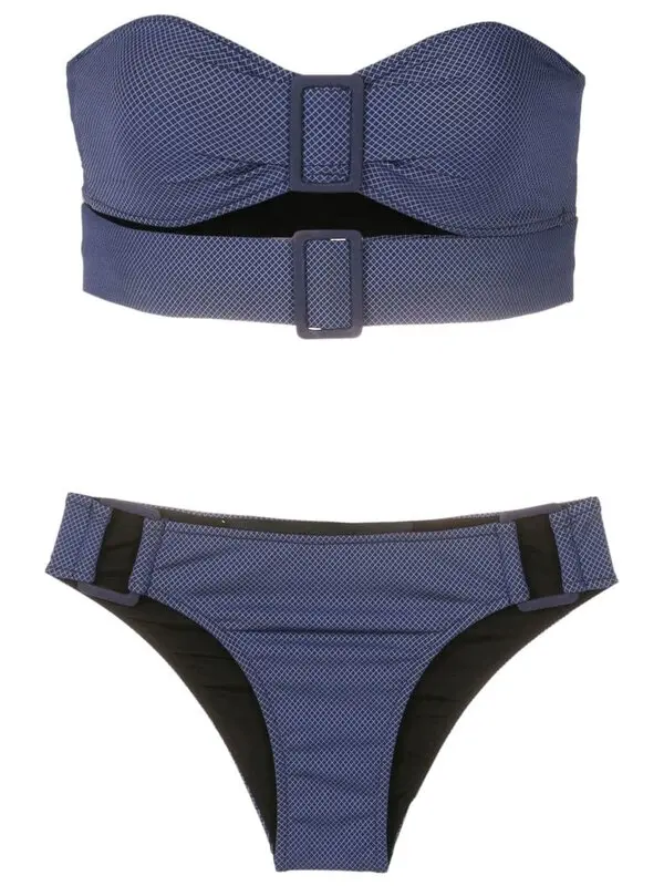 GLORIA COELHO Buckle-detail Bikini Set - Blue