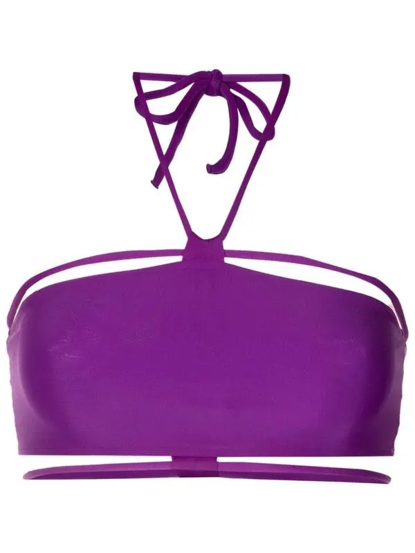 GLORIA COELHO Bandeau Bikini Top - Purple