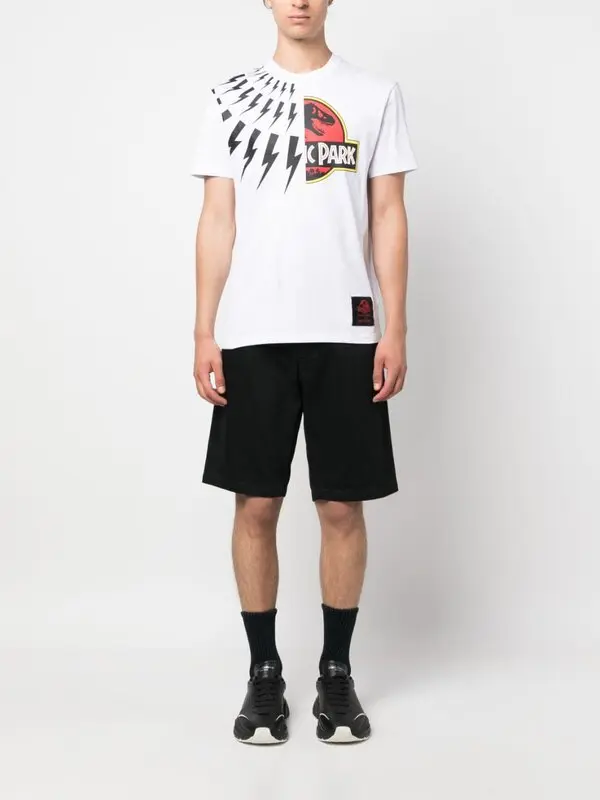 Neil Barrett Jurassic Park & Fair Isle Thunderbolt T-shirt