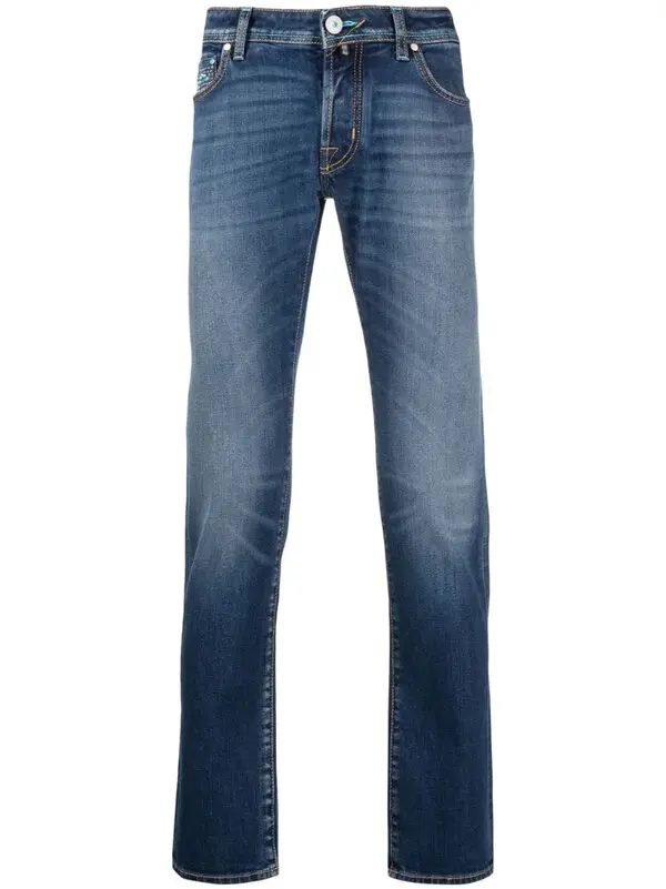Jacob Cohen Embroidered-logo Slim-fit Jeans