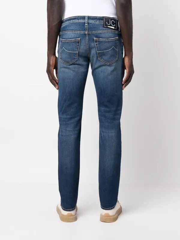 Jacob Cohen Embroidered-logo Slim-fit Jeans