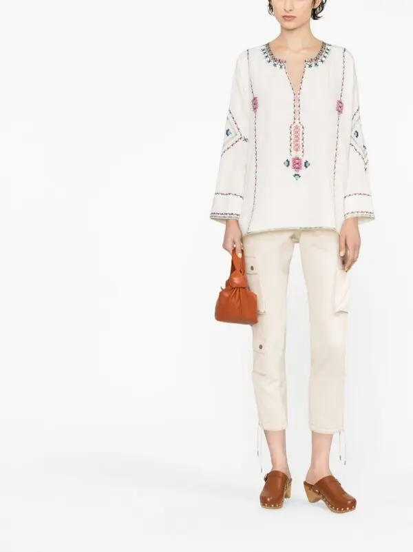 Isabel Marant Étoile Embroidered Motif Long-sleeved Blouse