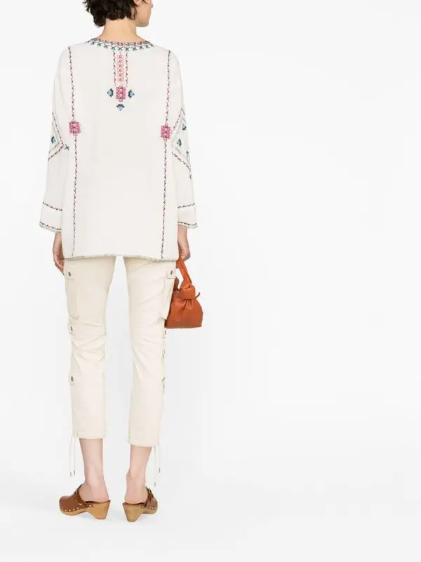 Isabel Marant Étoile Embroidered Motif Long-sleeved Blouse