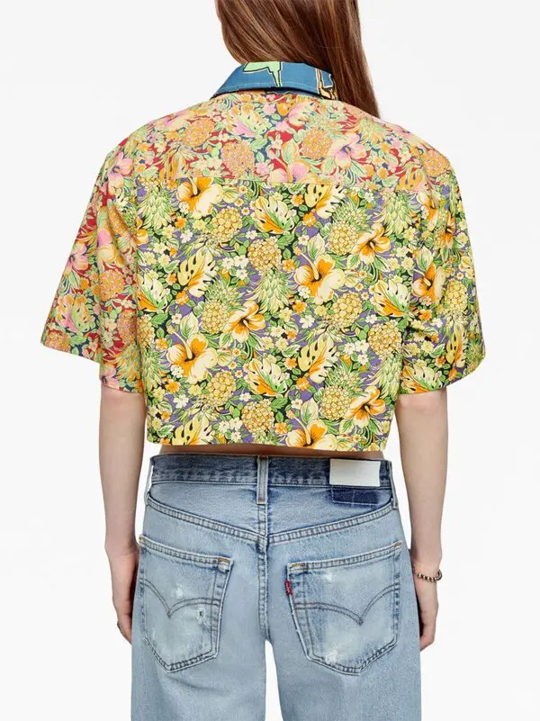 RE/DONE Patchwork-design Cropped Shirt