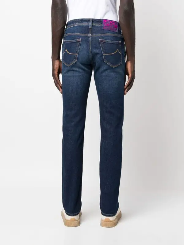 Jacob Cohen Embroidered-logo Slim Jeans