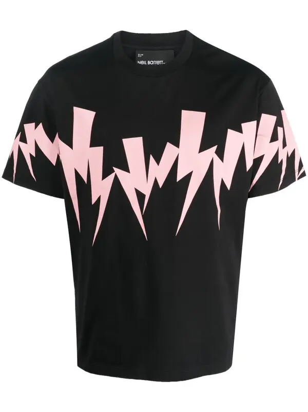Neil Barrett Thunderbolt-print Cotton T-shirt - Black