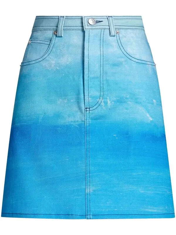 Marni Tie-dye A-line Mini Skirt
