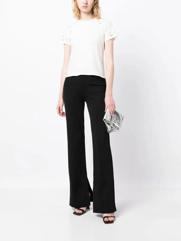 Cynthia Rowley Punch-hole Detail Cotton T-shirt - White