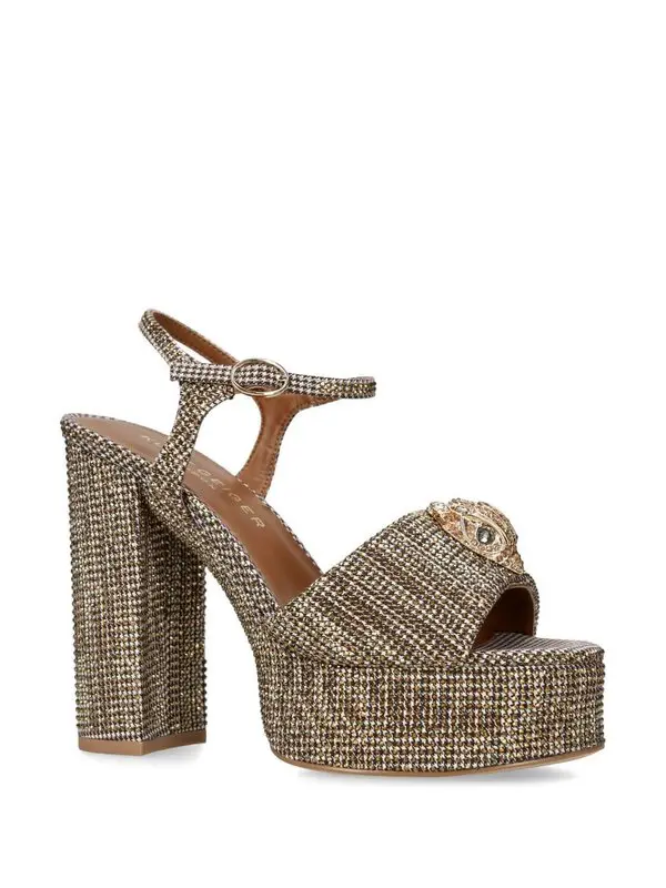 Kurt Geiger 125mm Kensington Platform Houndstooth Sandals