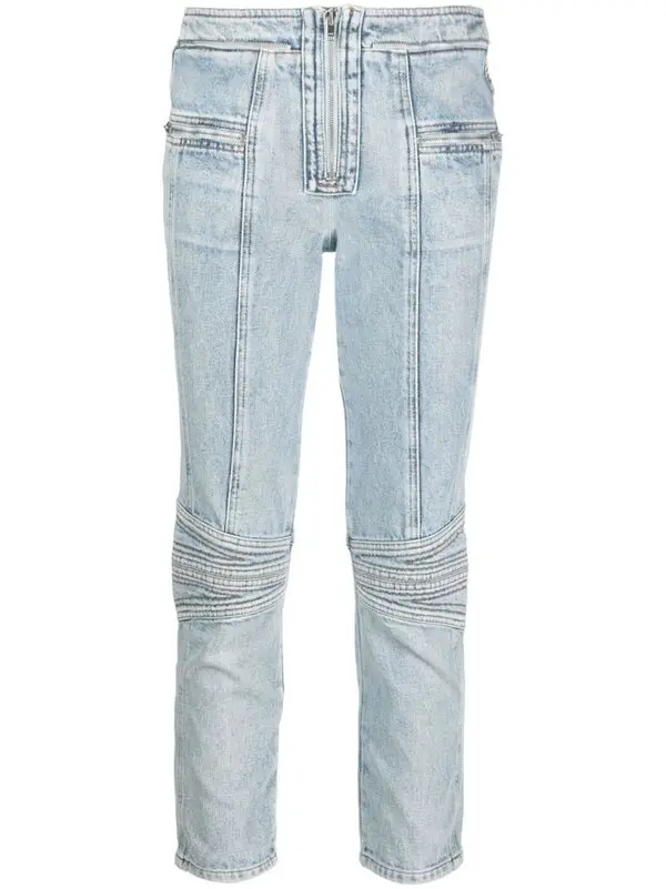 Isabel Marant Étoile Zip-embellished Cropped Jeans - Blue