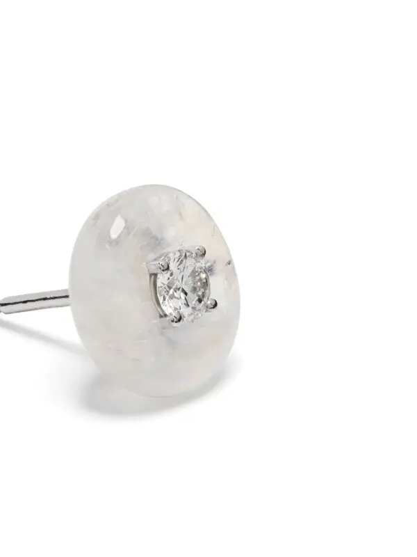 Fernando Jorge 18kt White Gold Moonstone Diamond Earrings - Silver