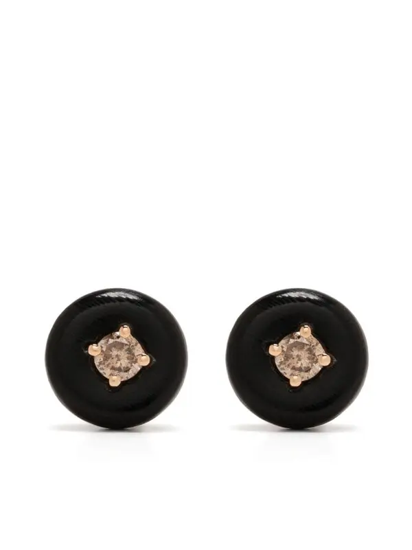 Fernando Jorge 18kt Rose Orbit Medium Diamond And Horn Studs - Gold