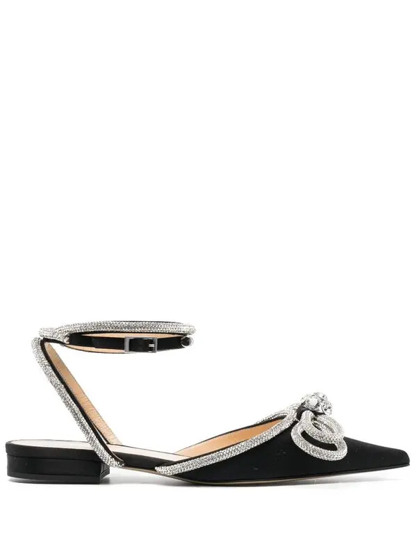 Mach & Mach Double Bow Ballerina Flats - Black