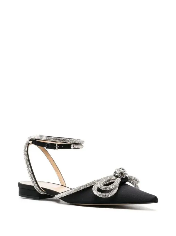 Mach & Mach Double Bow Ballerina Flats - Black