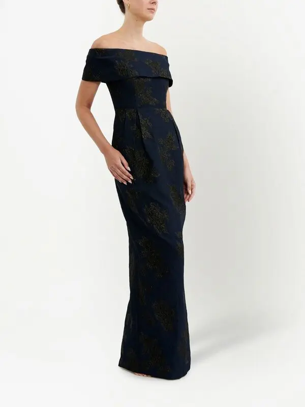 Rebecca Vallance Antoinette Off-shoulder Gown - Blue