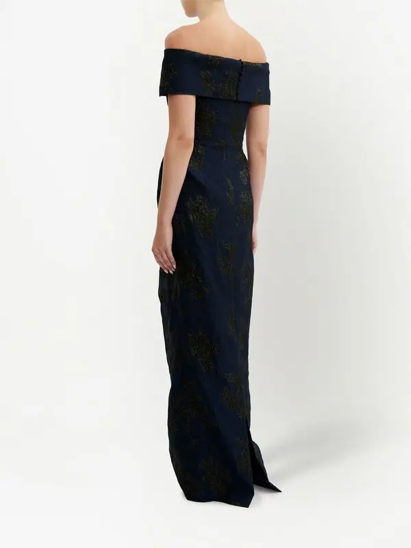 Rebecca Vallance Antoinette Off-shoulder Gown - Blue