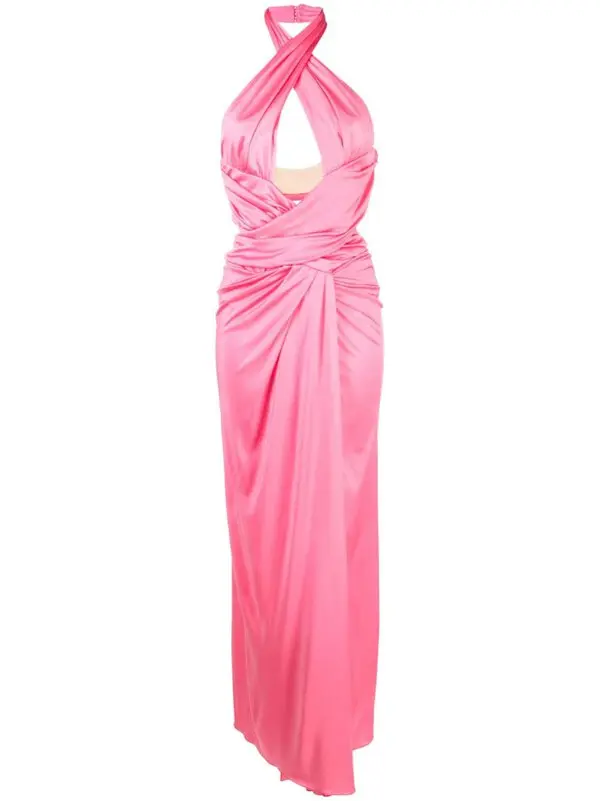 Moschino Draped Halterneck Maxi Dress