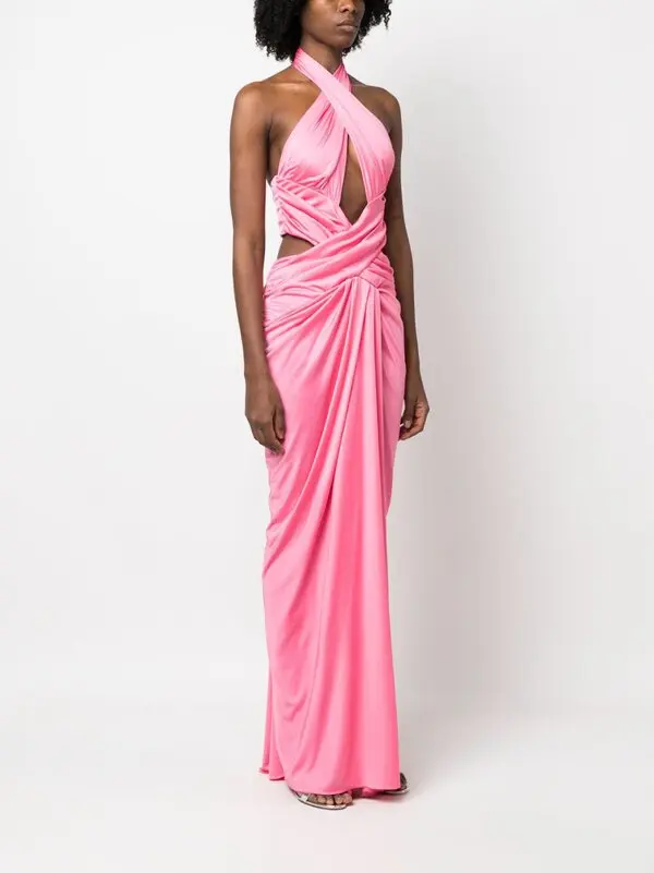 Moschino Draped Halterneck Maxi Dress
