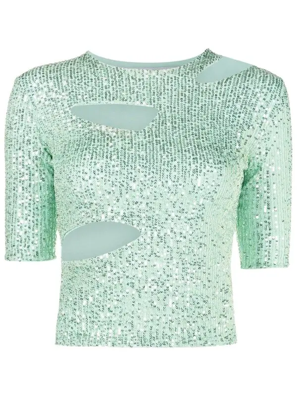 GLORIA COELHO Sequin-embellished Top