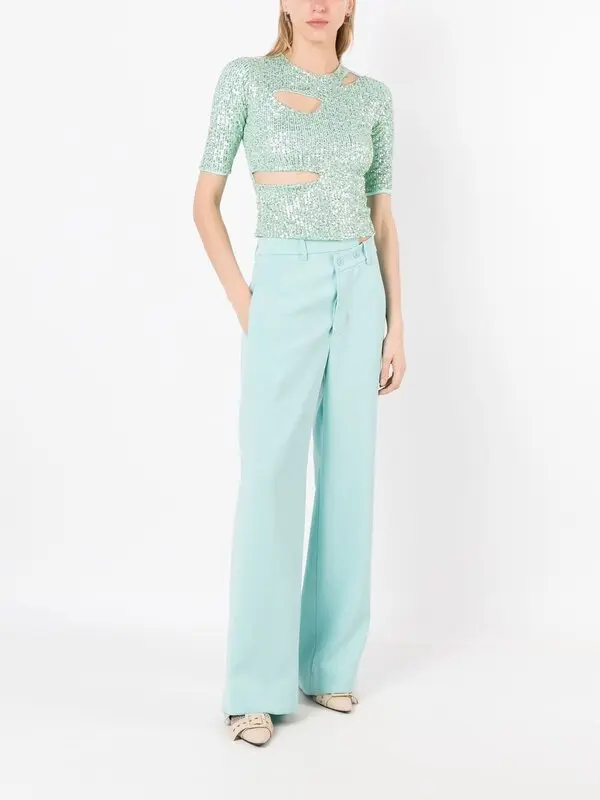 GLORIA COELHO Sequin-embellished Top