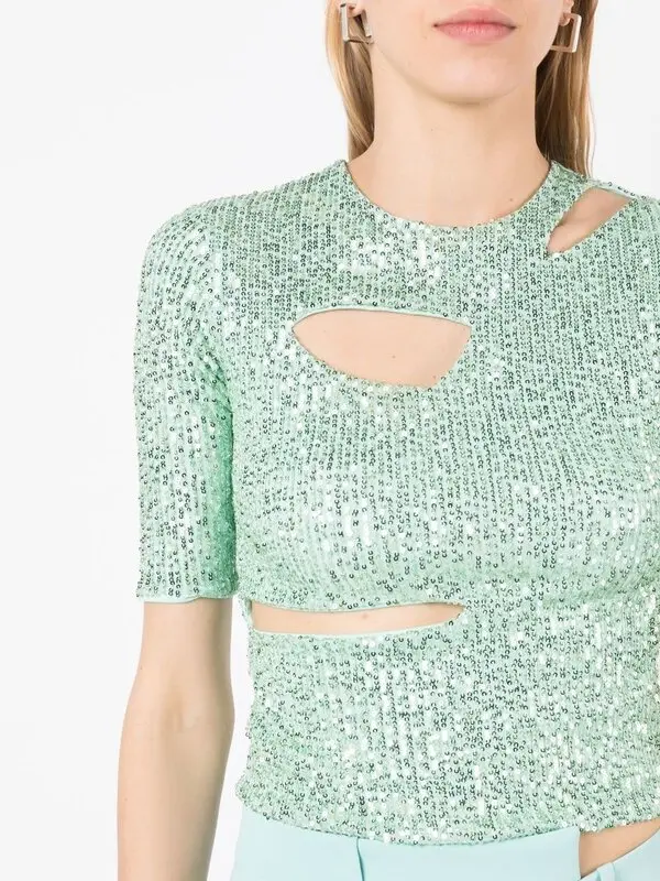 GLORIA COELHO Sequin-embellished Top