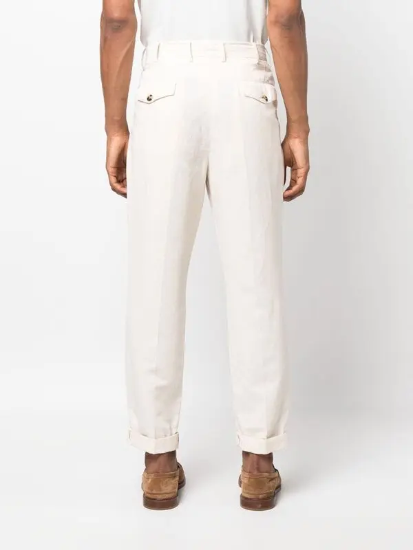 Brunello Cucinelli Pleated Tapered Trousers - Neutrals